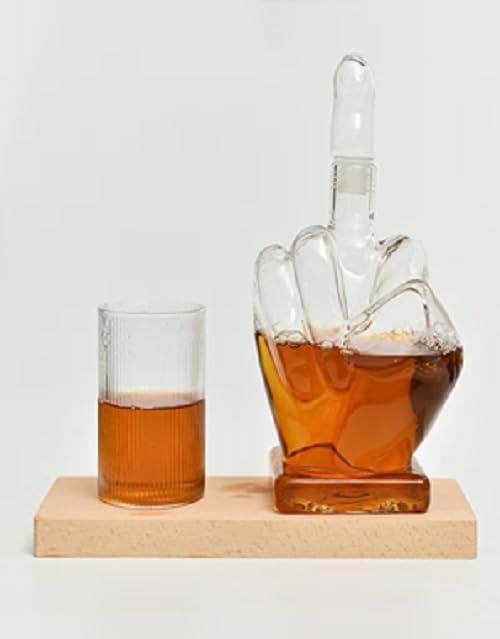 BARRAID Creative Finger Glass Beer Decanter with Stopper, Novelty Wine ...